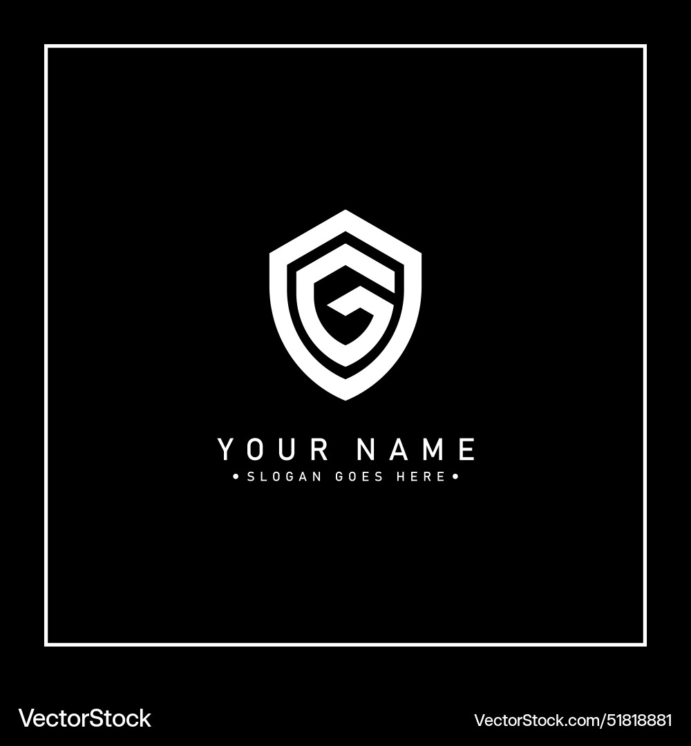 Letter g protection shield logo Royalty Free Vector Image