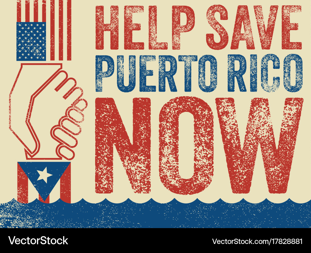 Puerto Rico Hurricane Relief Poster Royalty Free Vector