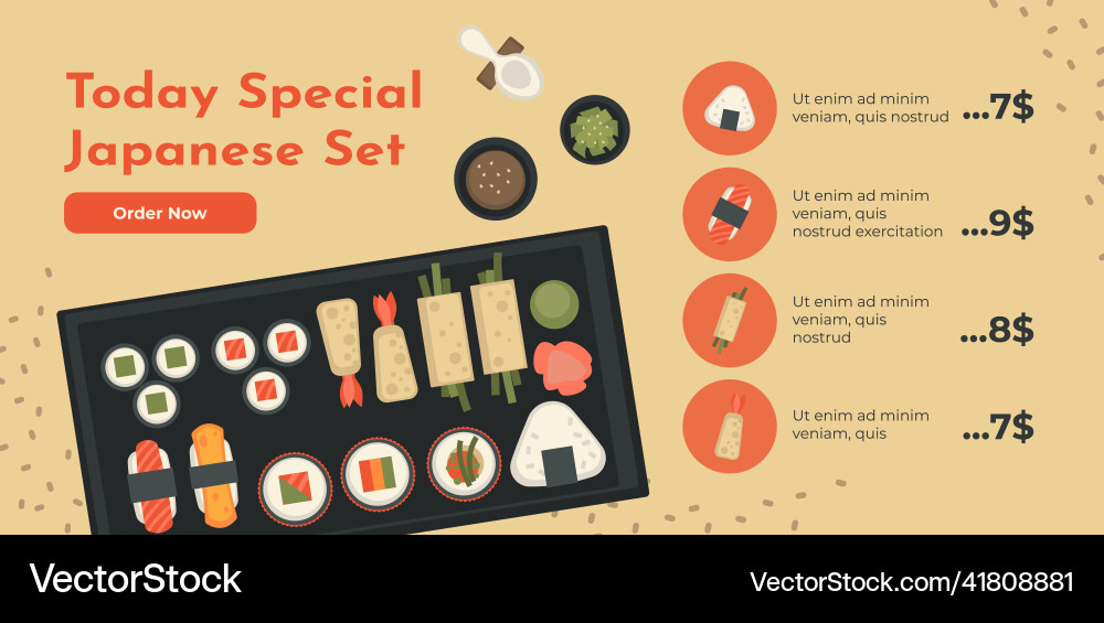 Heute spezielle japanische Set-Menü mit Preis Web