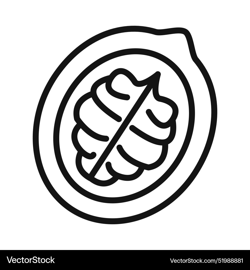 Walnut icon mark in filled style Royalty Free Vector Image