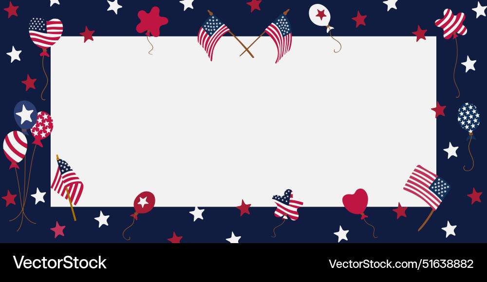 American patriotic banner template with flags Vector Image