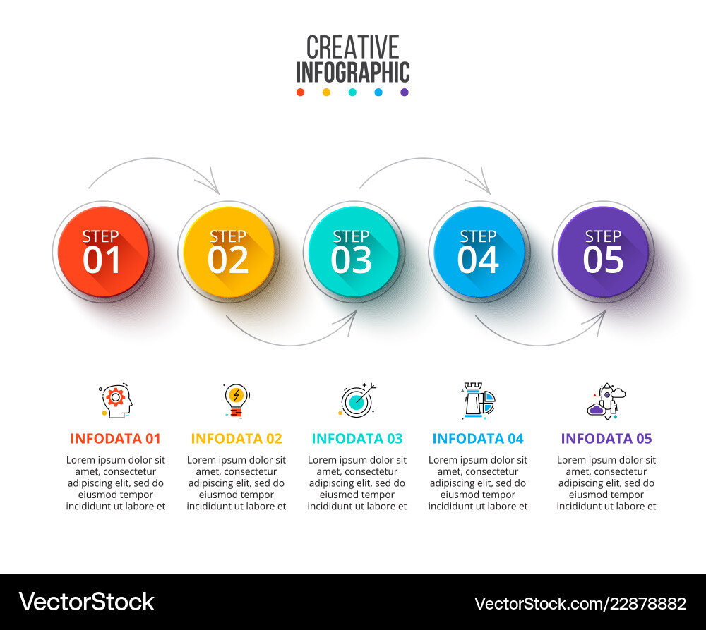Circle business graphic elements process Vector Image