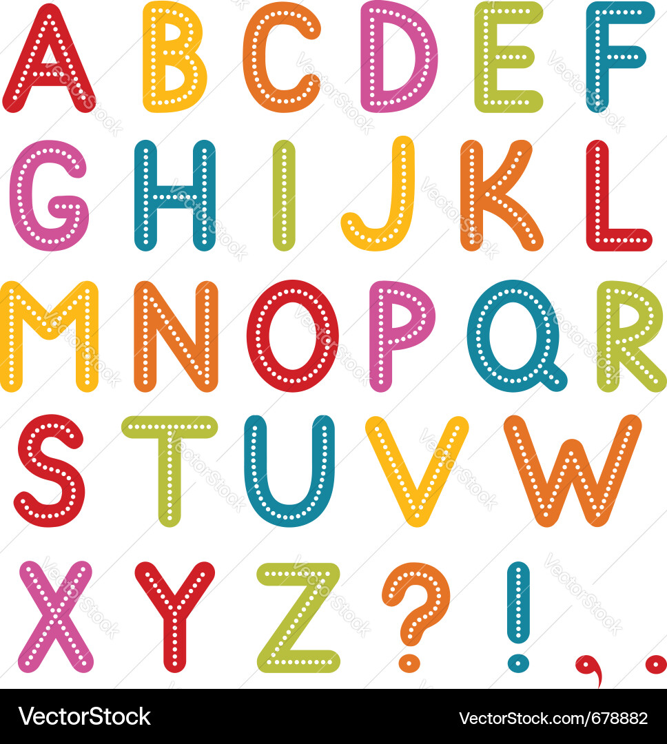 Colorful font Royalty Free Vector Image - VectorStock