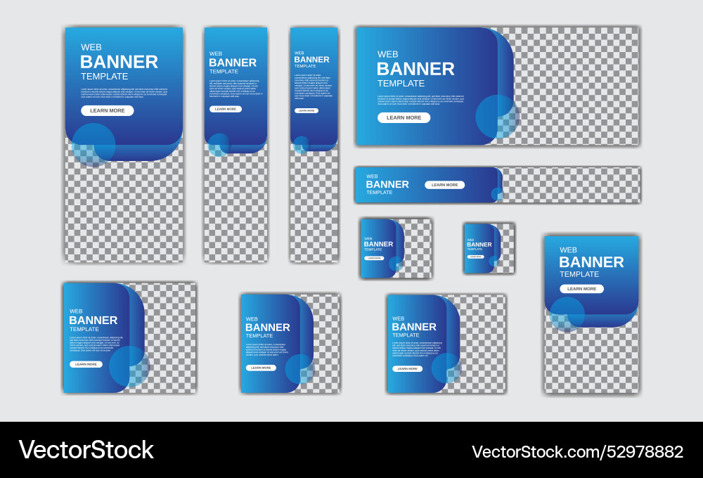 For posting on social media web banner bundle set Vector Image