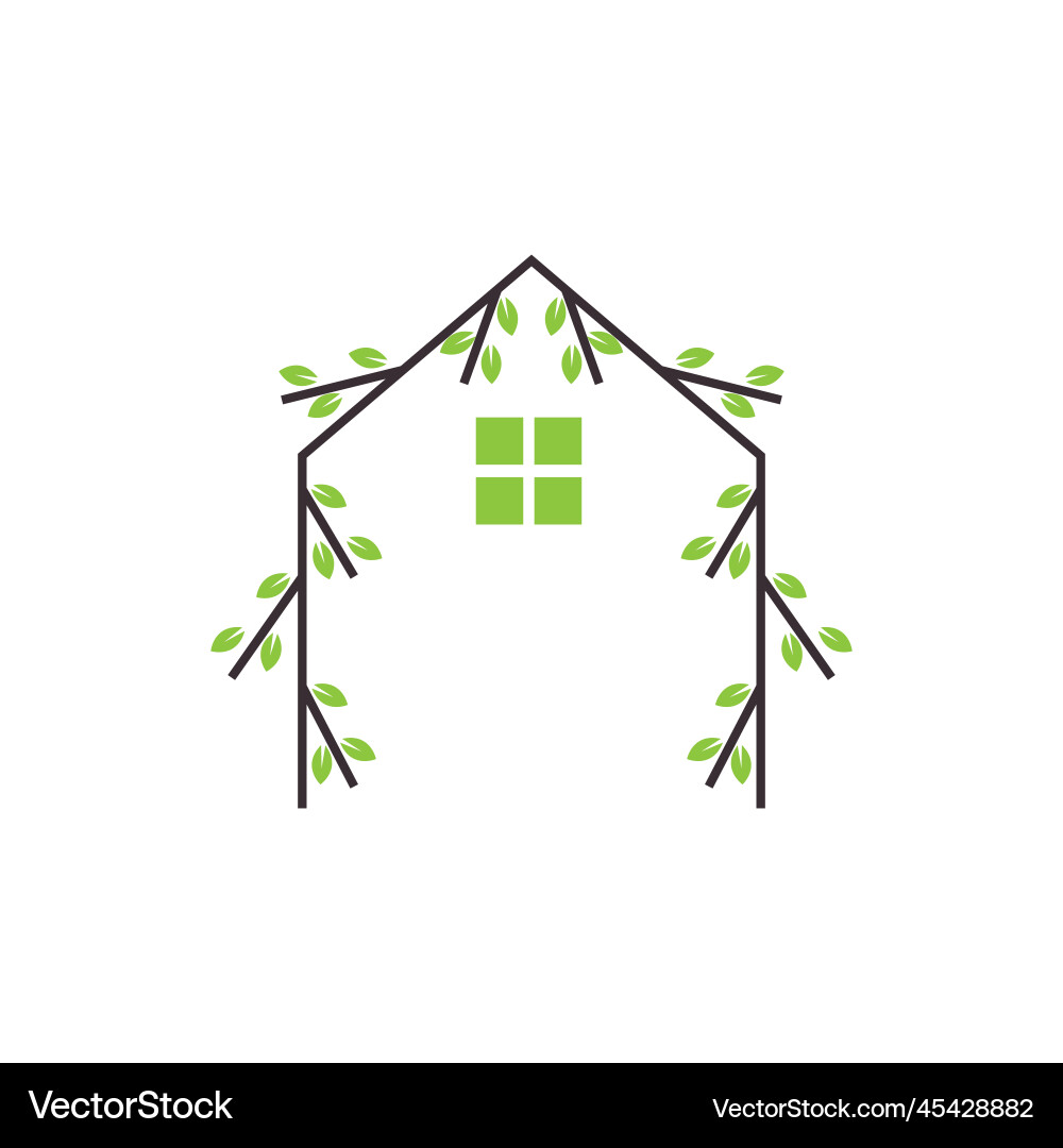 Home leaf icon logo Royalty Free Vector Image - VectorStock