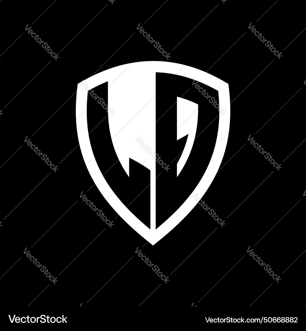 Lq monogram logo with bold letters shield shape Vector Image