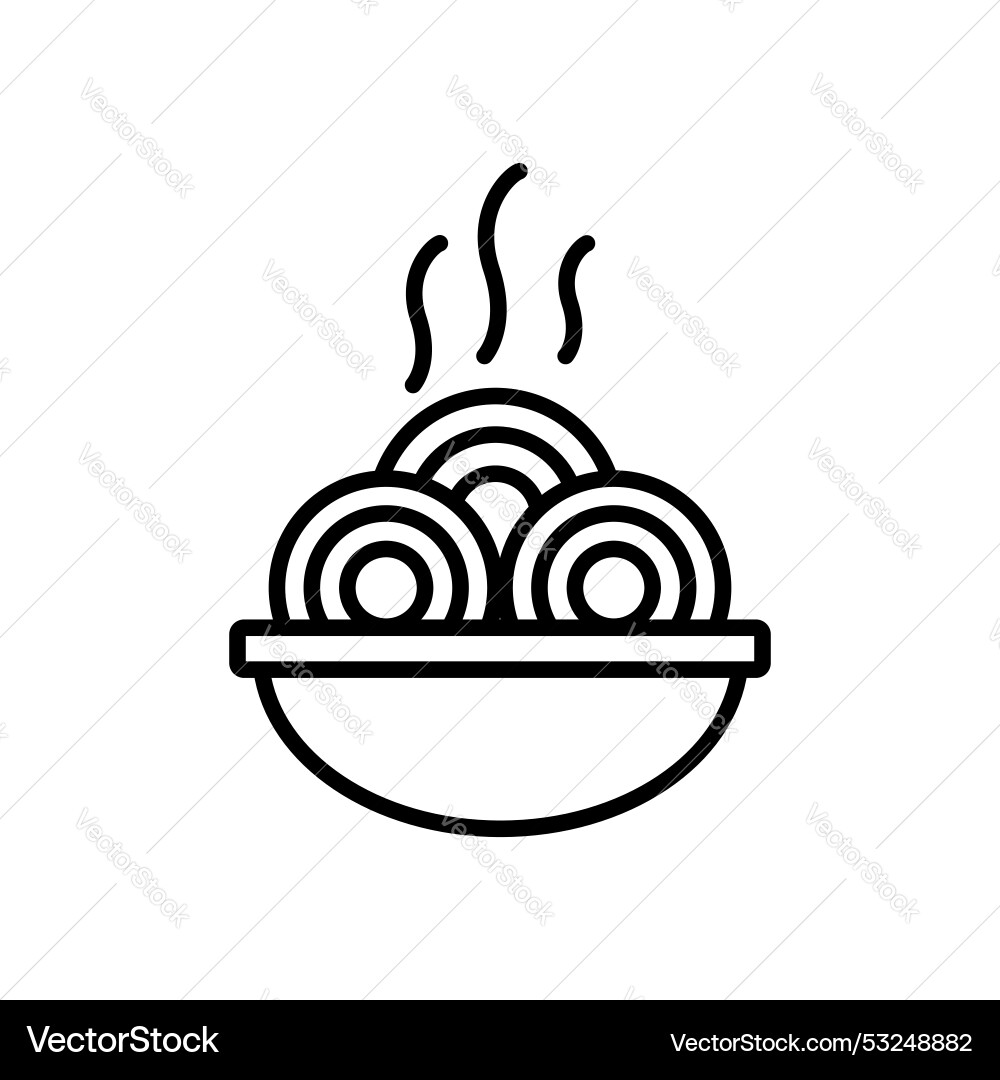 Pasta icon set spaghetti and noodle bowl symbol Vector Image