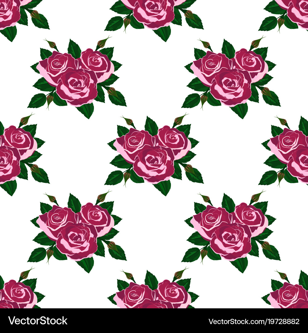 Seamless wallpaper pink roses Royalty Free Vector Image