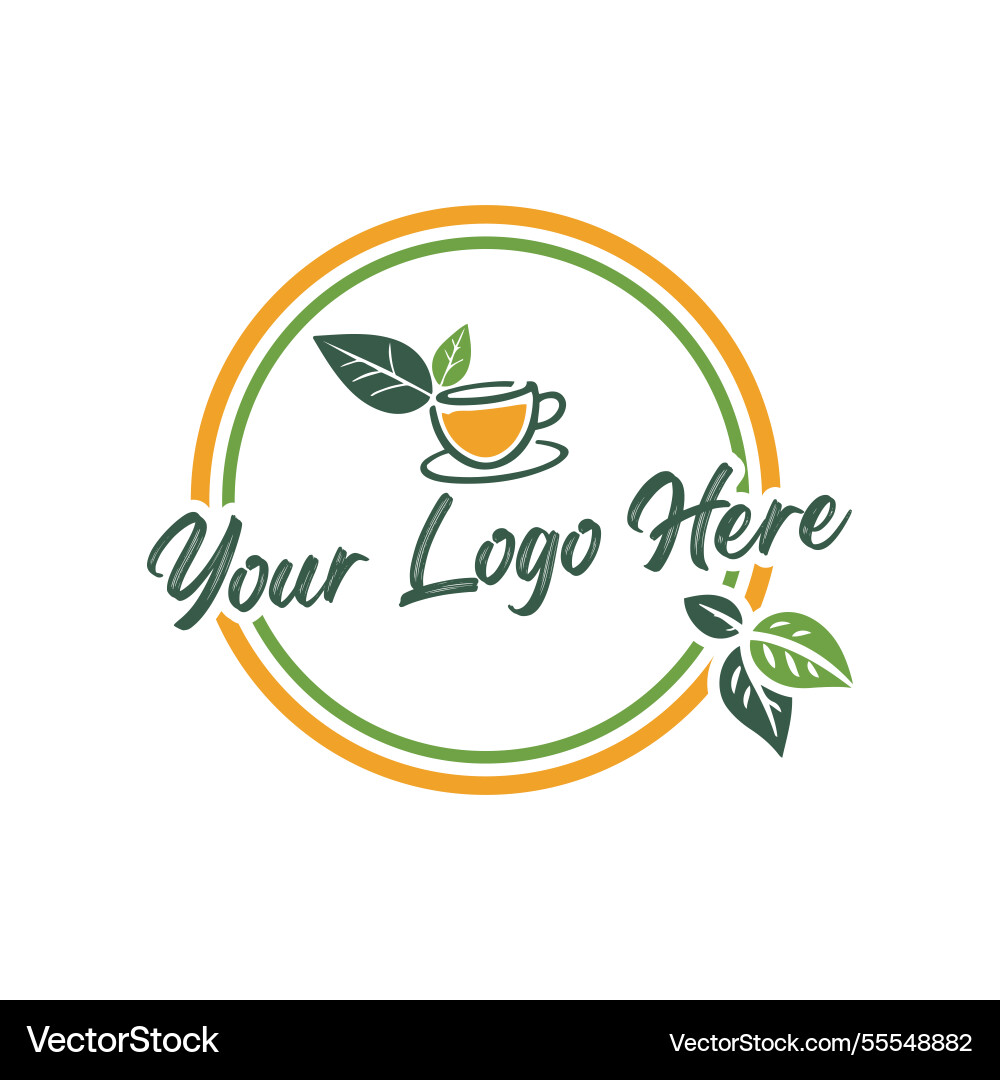 Simple tea company logo design Royalty Free Vector Image