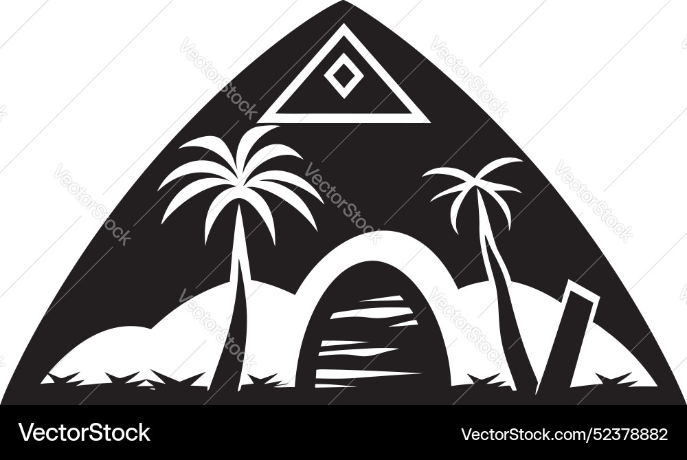 Wilderness refuge emblematic african hut logo Vector Image