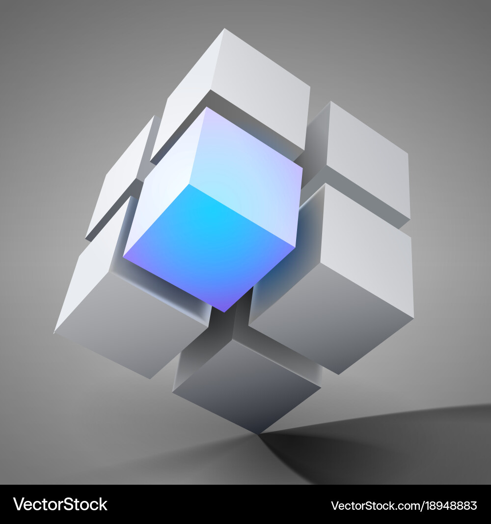 3d cube design Royalty Free Vector Image - VectorStock