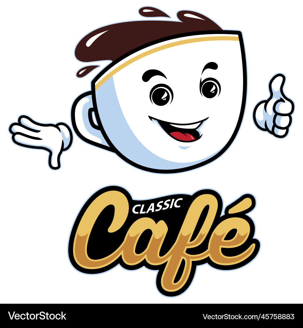 Cute Coffee Mascot Royalty Free Vector Image - VectorStock