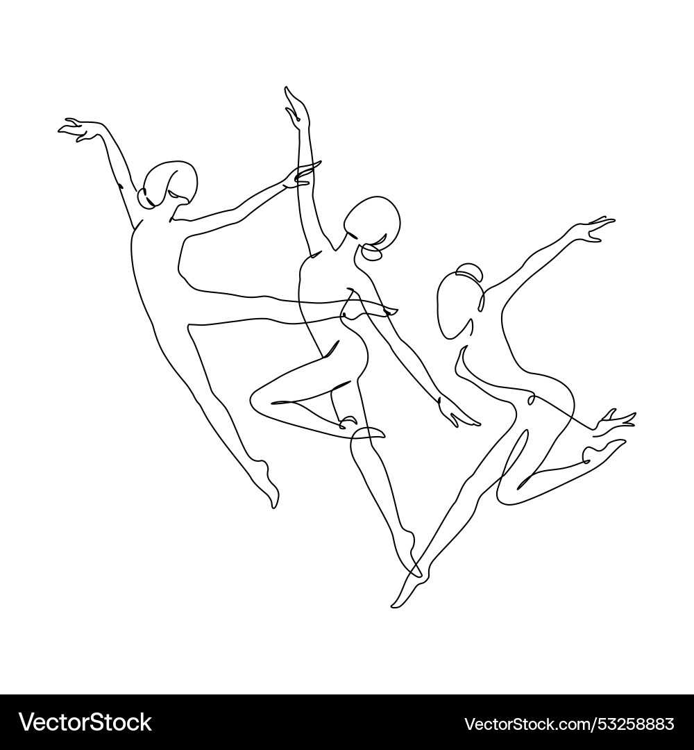Elegant motion continuous line art drawing Vector Image