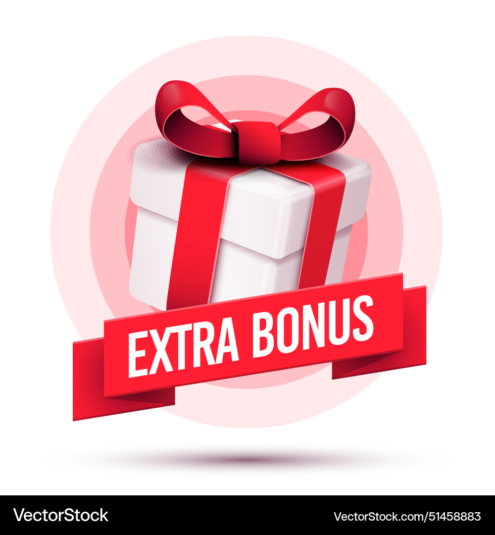Extra bonus ribbon with gift Royalty Free Vector Image