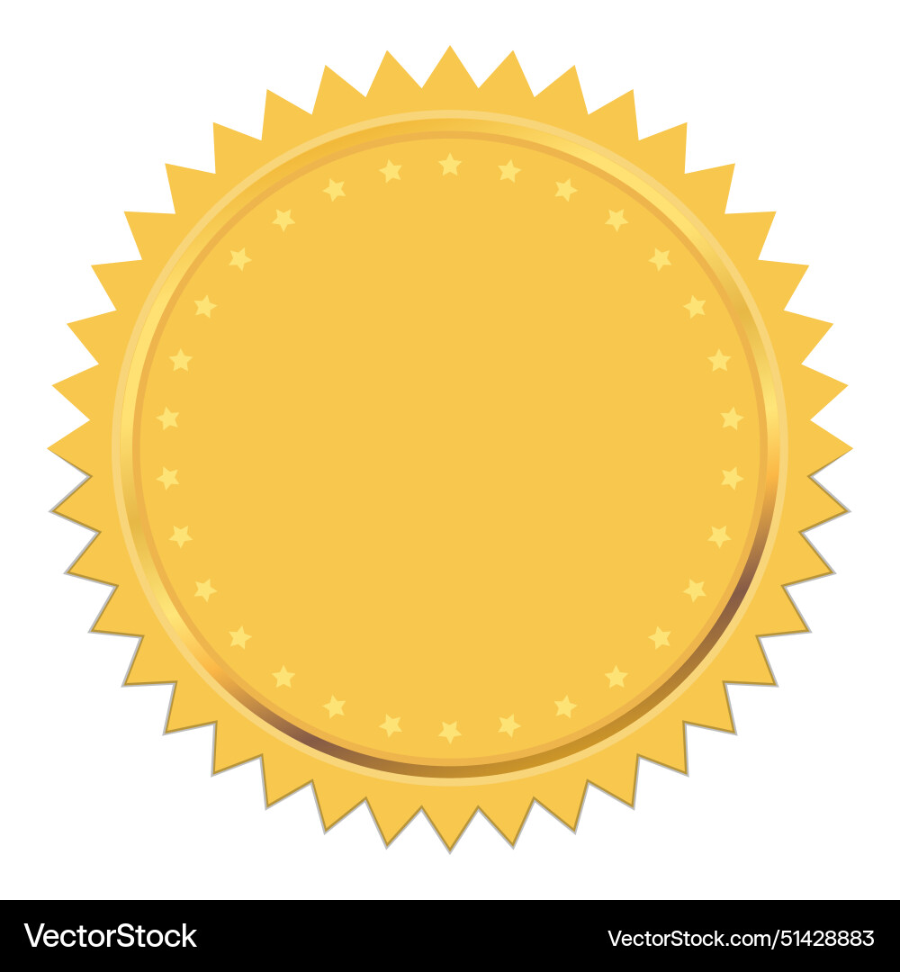 Golden luxury seal stamp Royalty Free Vector Image
