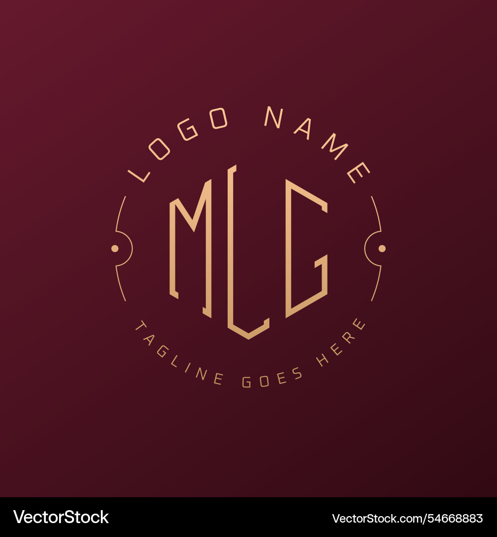 Luxury mlg logo design elegant letter Royalty Free Vector