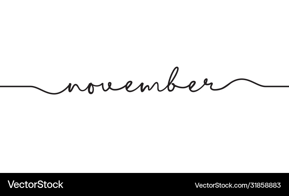 November word handwritten Royalty Free Vector Image