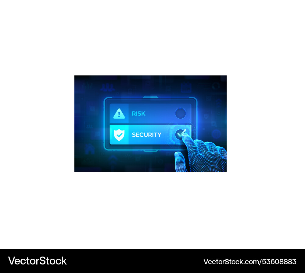 Risk or security making decision risk management Vector Image
