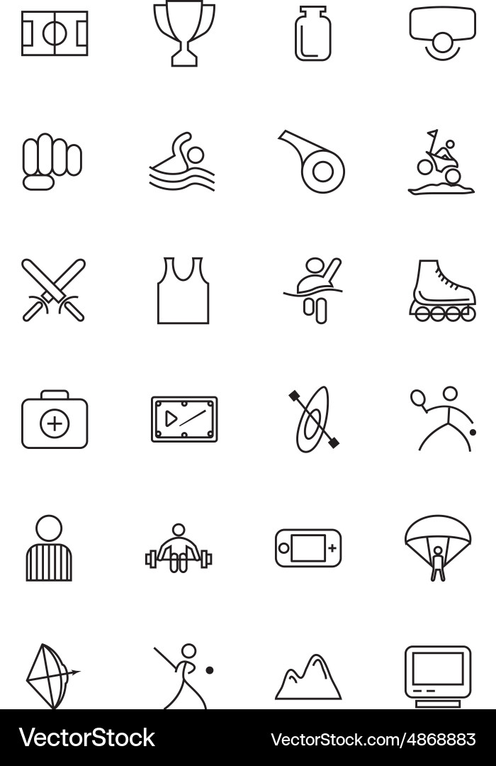 Sports line icons 3 Royalty Free Vector Image - VectorStock