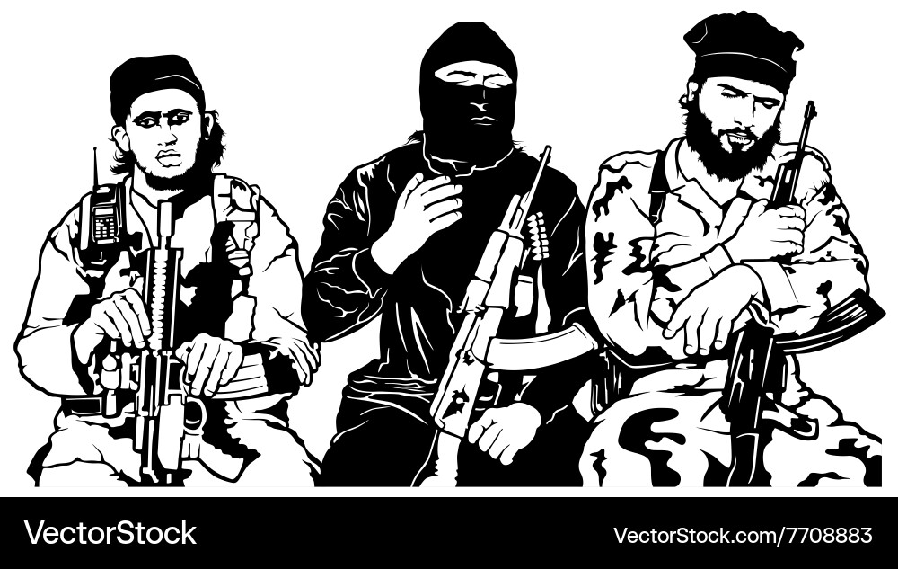 Terrorists Royalty Free Vector Image - VectorStock