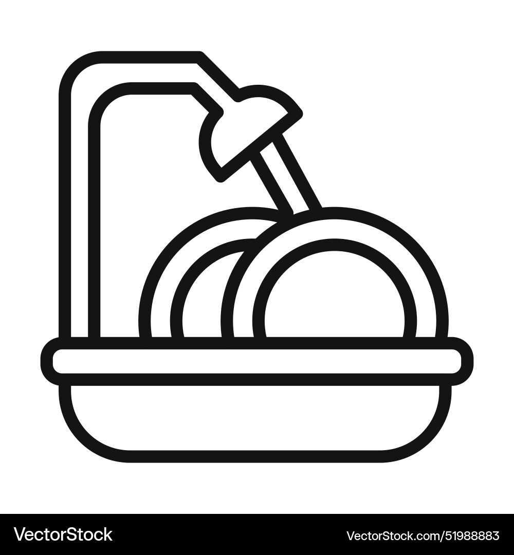 Washing plate icon mark in filled style Royalty Free Vector