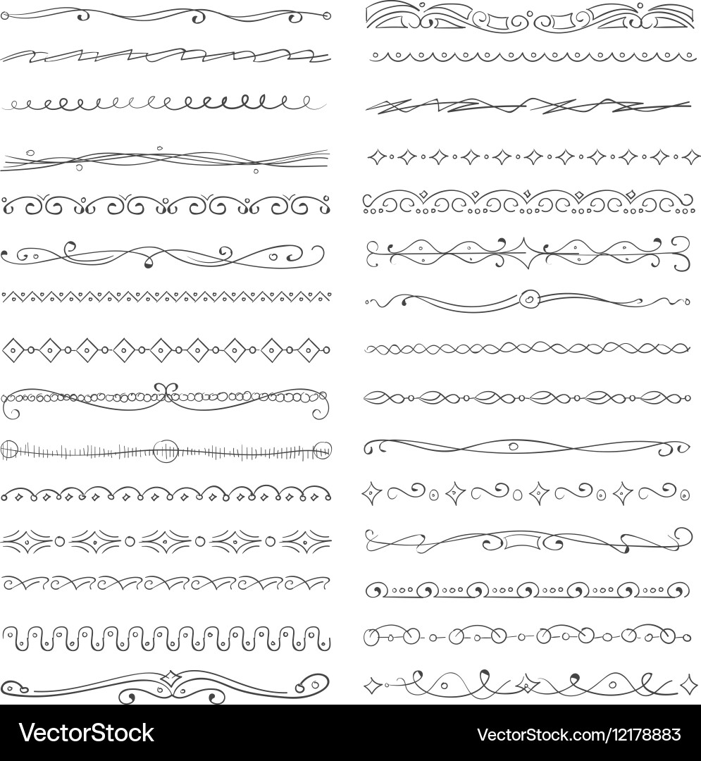 Whimsical tribal doodle ink pen frame borders Vector Image