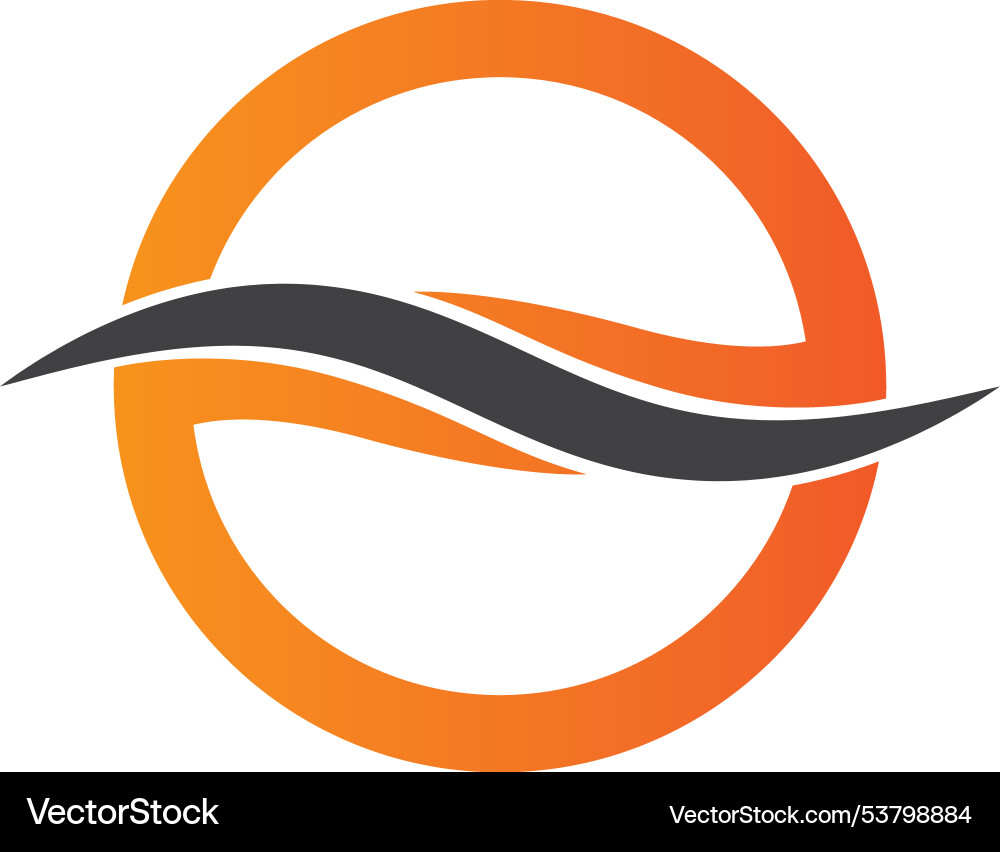 Abstract and dynamic circle with slash logo Vector Image