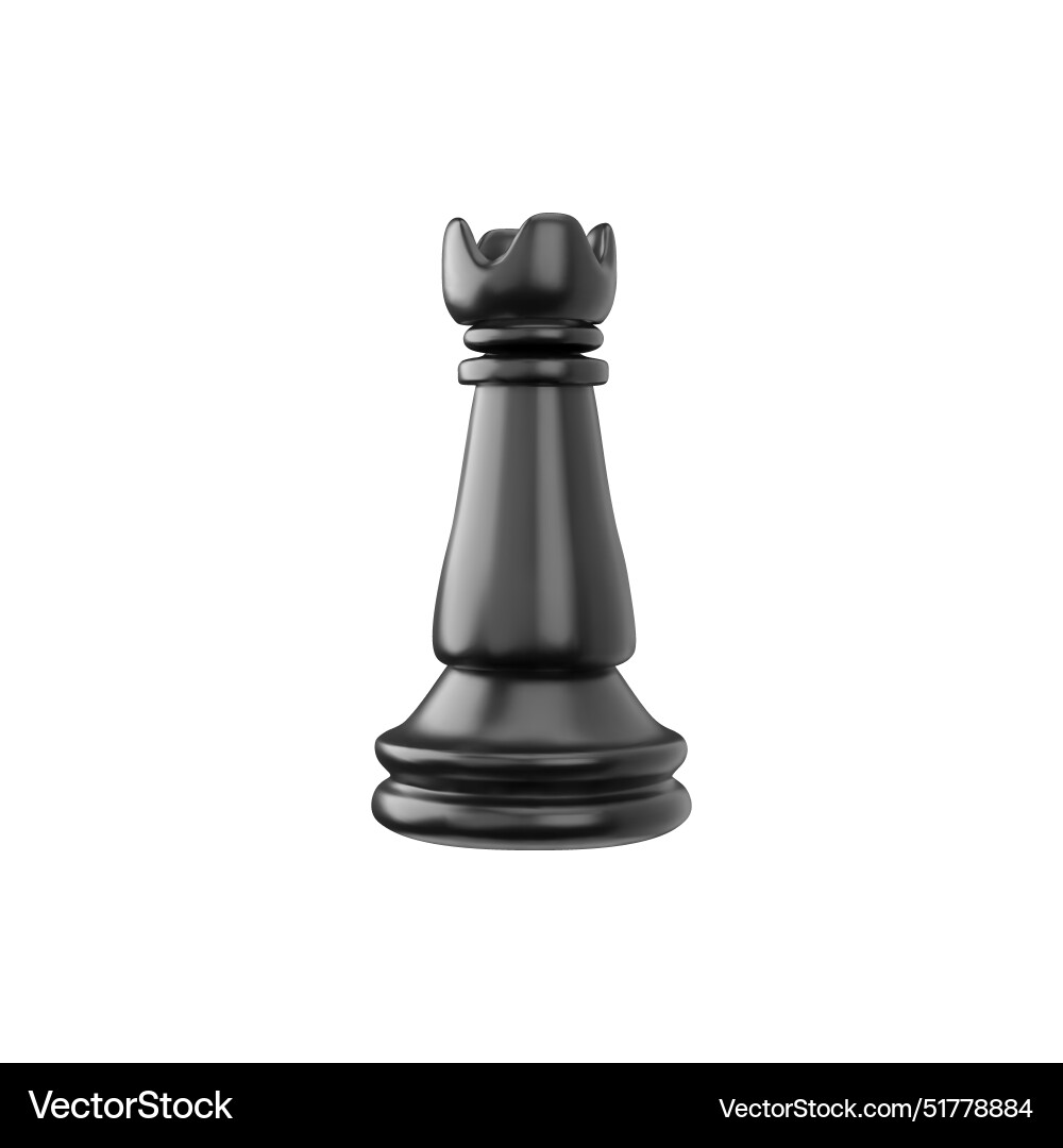 Black rook chess piece 3d plastic icon Royalty Free Vector