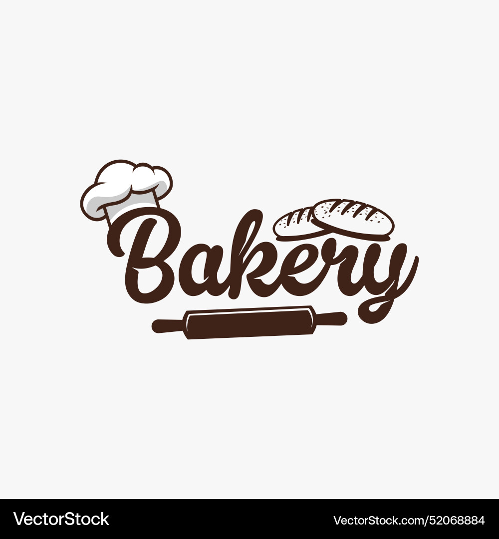 Chef bakery logo design premium Royalty Free Vector Image