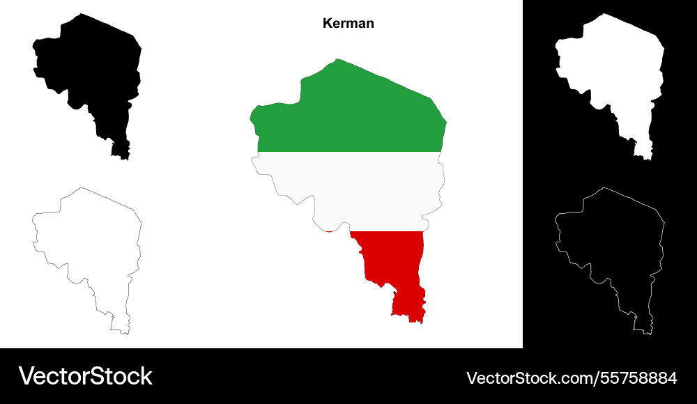 Kerman outline map Royalty Free Vector Image - VectorStock