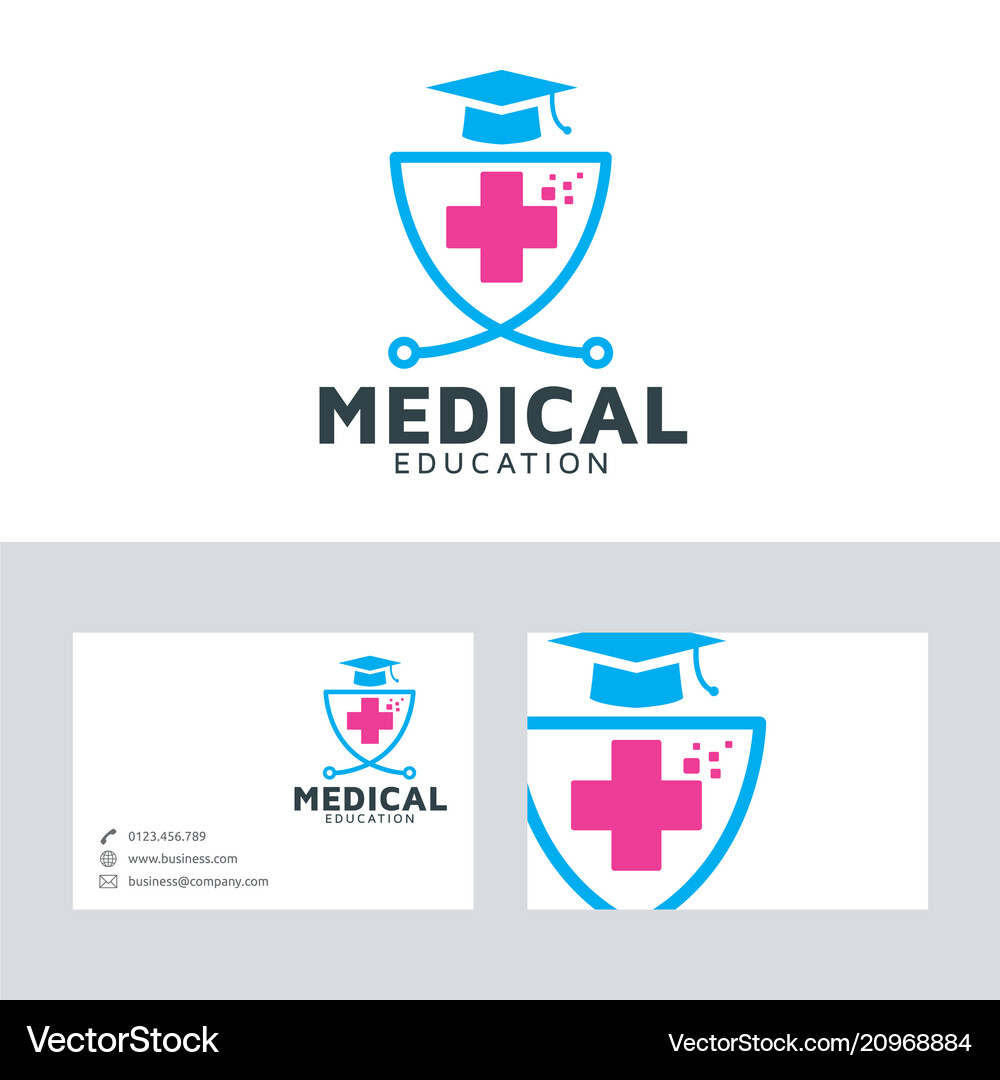 Medical education logo design Royalty Free Vector Image