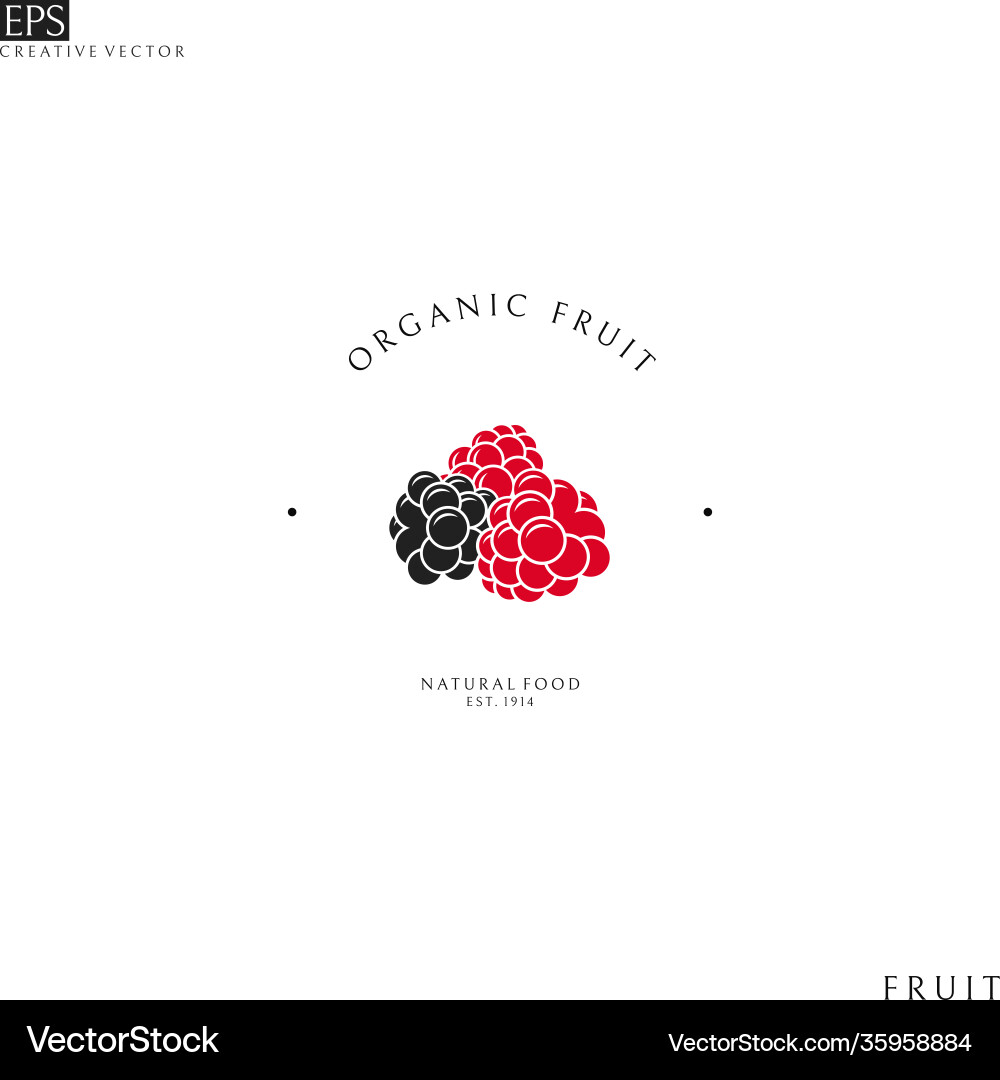 Organic fruit logo Royalty Free Vector Image - VectorStock