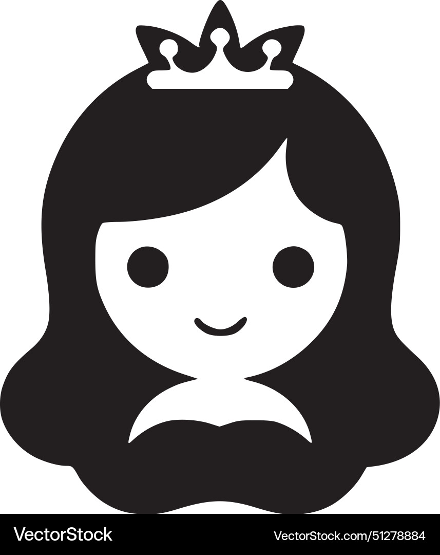 Princess - black and white Royalty Free Vector Image
