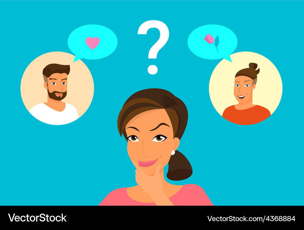 Romantic love triangle Royalty Free Vector Image