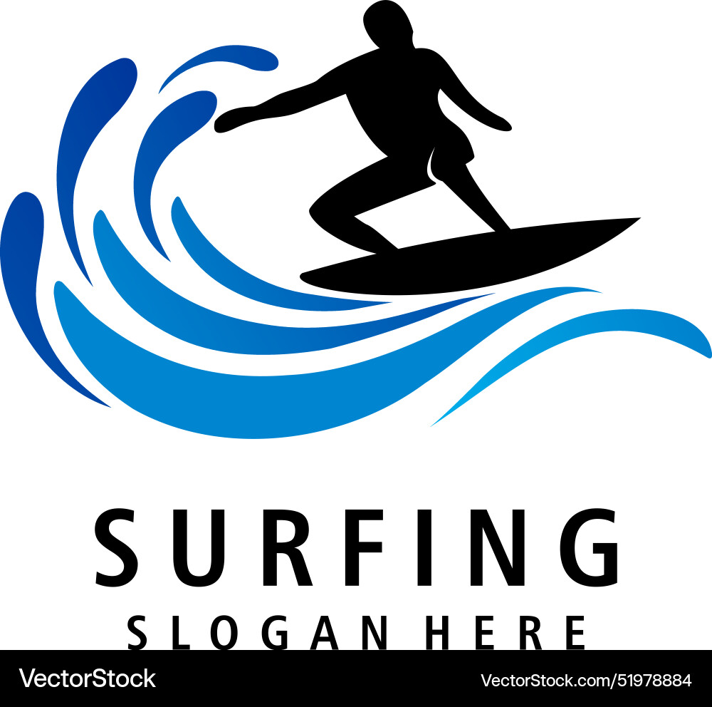 Surfing logo design Royalty Free Vector Image - VectorStock