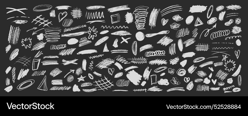 Variety of irregular strokes and scribbles Vector Image