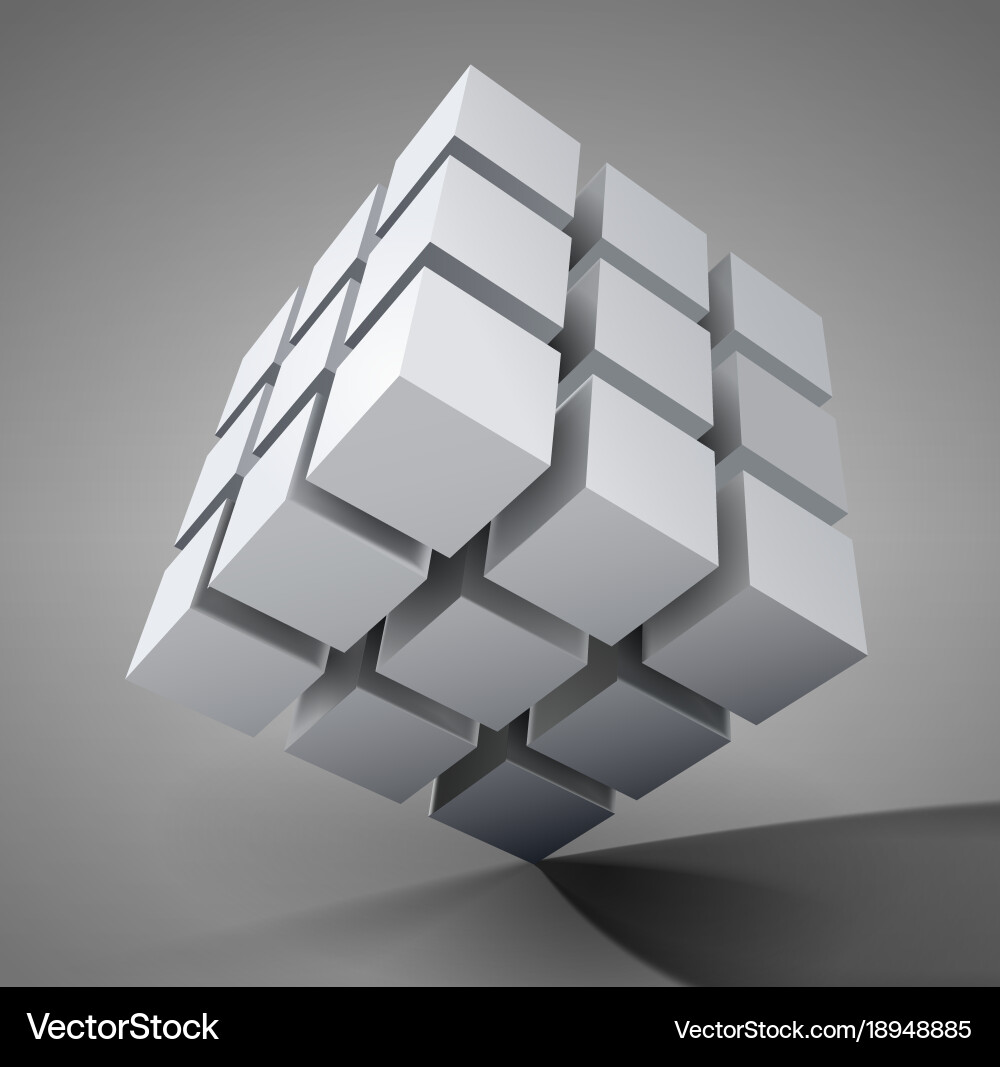 3d cube Royalty Free Vector Image - VectorStock