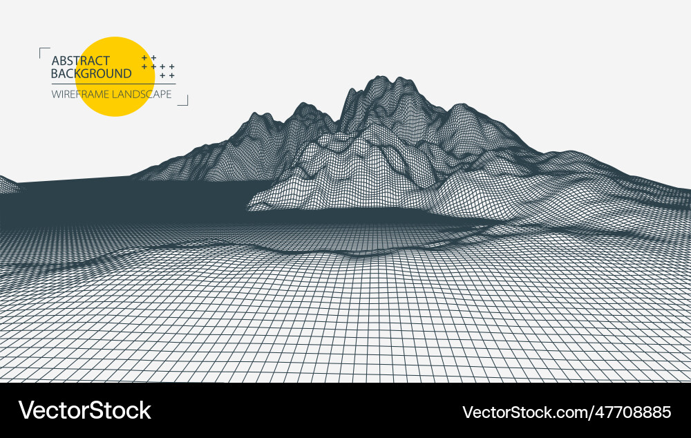 Abstract wireframe mountain background modern Vector Image