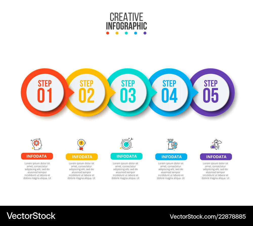Circle business graphic elements process Vector Image