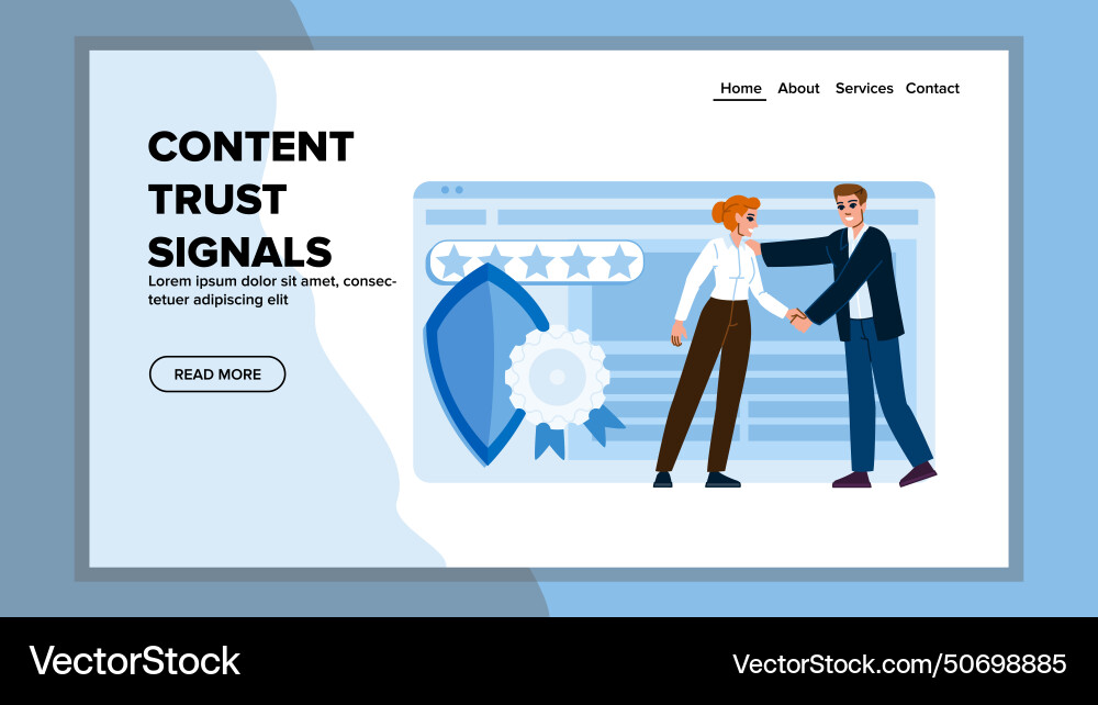 Doctor content trust signals Royalty Free Vector Image