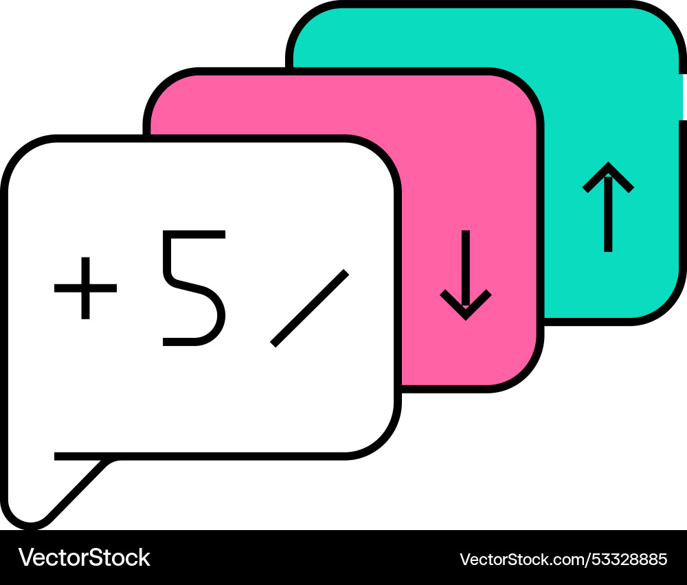 Exit polls growing and falling icon color Vector Image