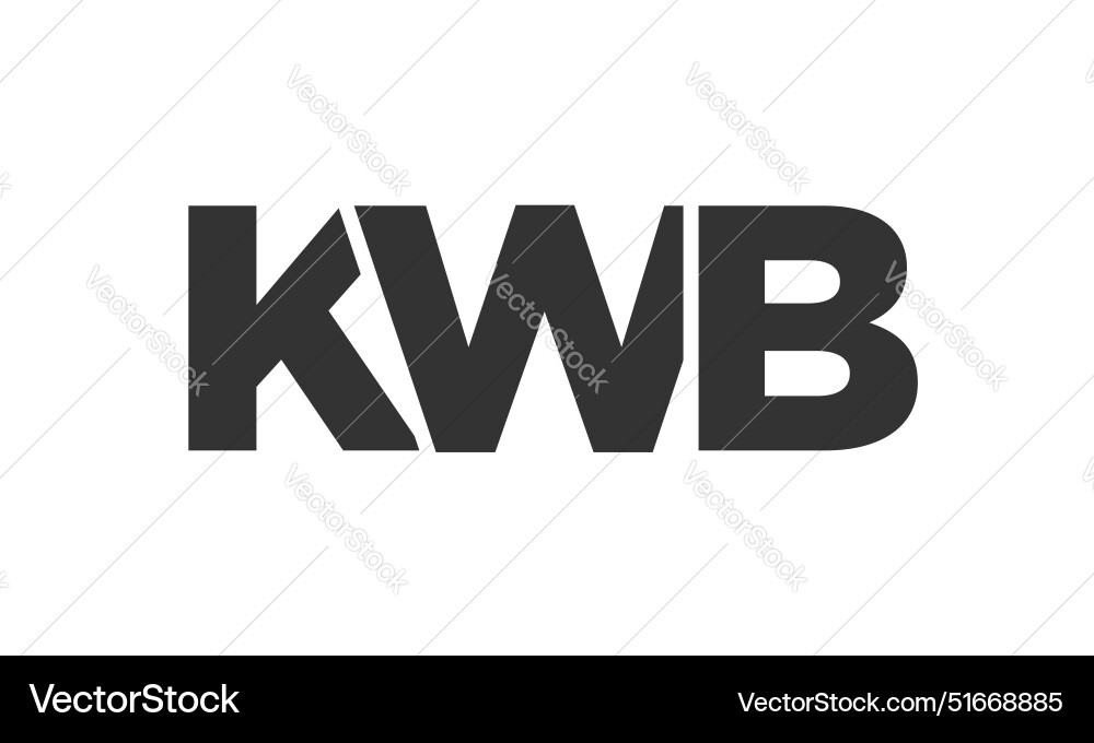 Kwb logo design template with strong and modern Vector Image