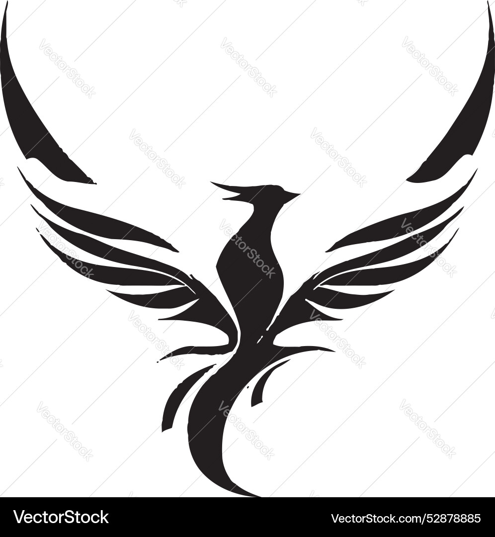 Mythical phoenix symbolism firebird in shadows Vector Image