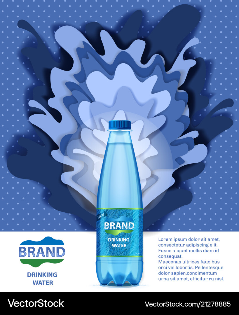 Refreshing Water Splash Ad Royalty Free Vector Image