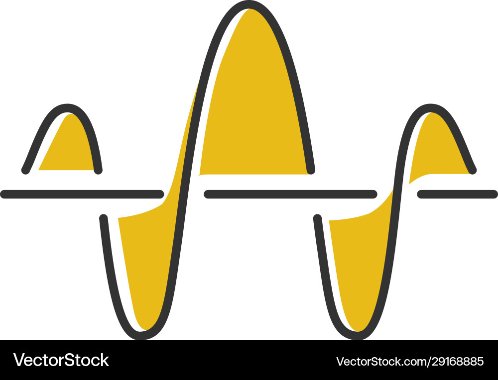 Soundwave color icon function and axis music Vector Image