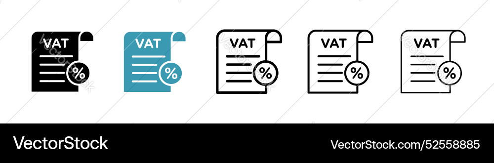 Value added tax vat icon set on white background Vector Image