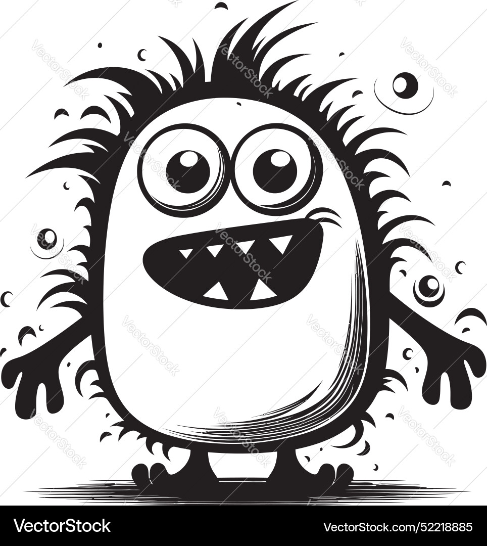 Whimsical creatures playful monster icon design Vector Image