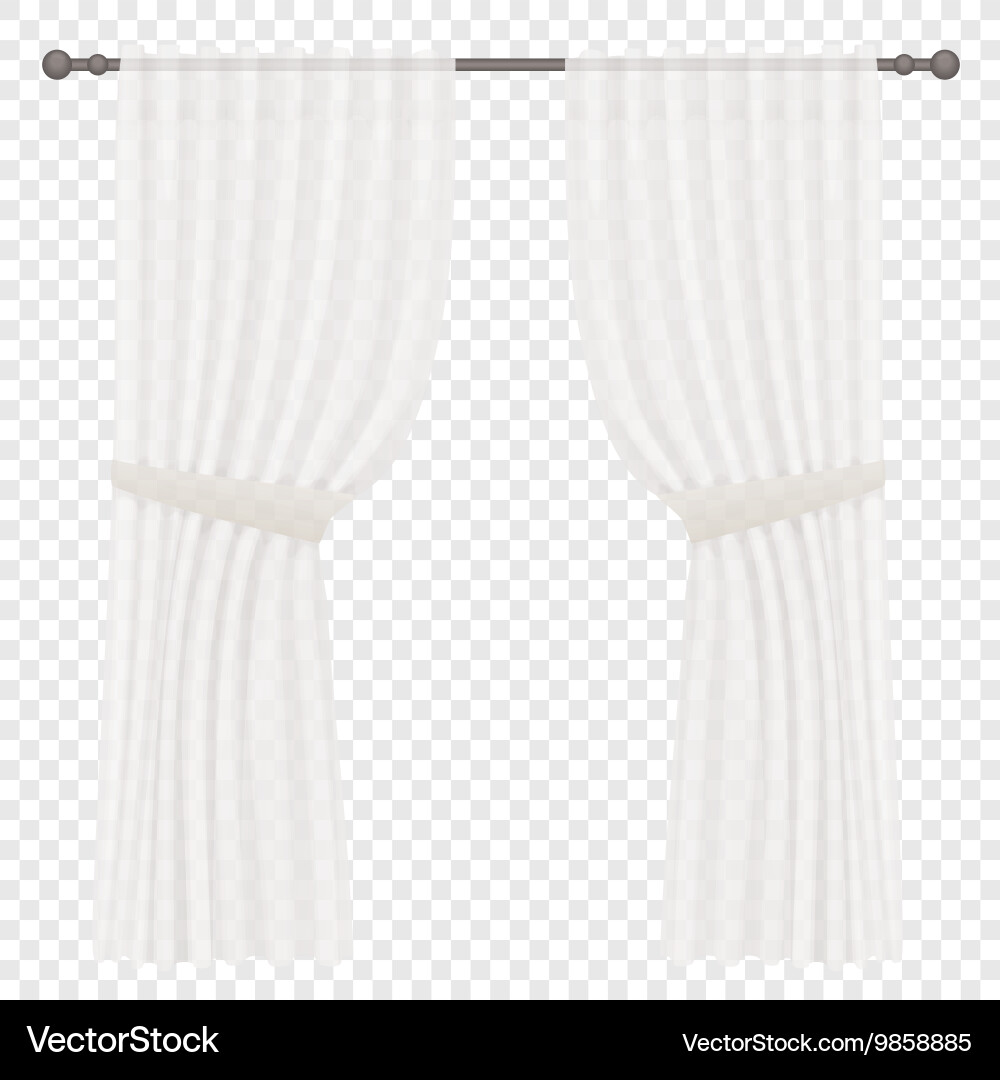 White curtains isolated on transparent Royalty Free Vector
