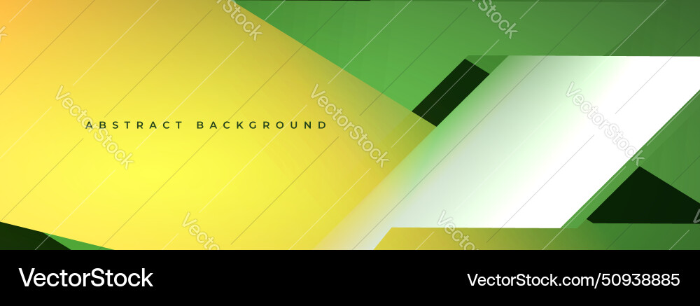 Yellow and green modern abstract wide banner Vector Image