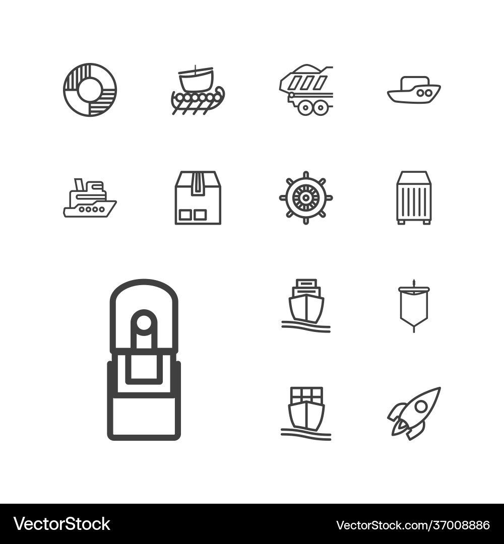 13 ship icons Royalty Free Vector Image - VectorStock